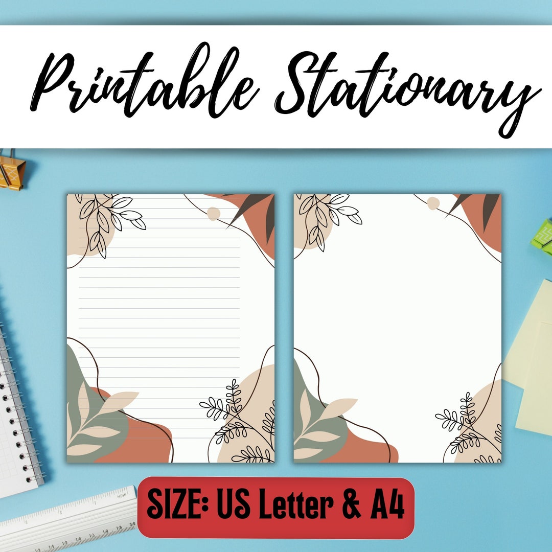 Printable Stationary Bundle, Printable Letter Writing Paper, Printable ...