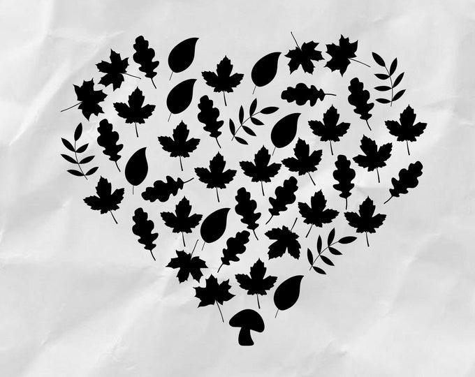 Heart of Fall Leaves SVG Cut File - Perfect for Autumn Crafting - Etsy