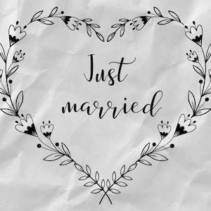 Just Married SVG Cut File - Elegant Design for Wedding Crafts, PNG, PDF ...