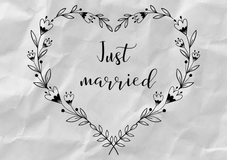 Just Married SVG Cut File - Elegant Design for Wedding Crafts, PNG, PDF ...