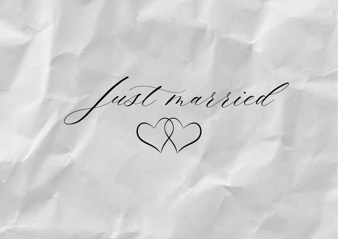 Just Married SVG Cut File - Elegant Design for Wedding Crafts, PNG, PDF ...
