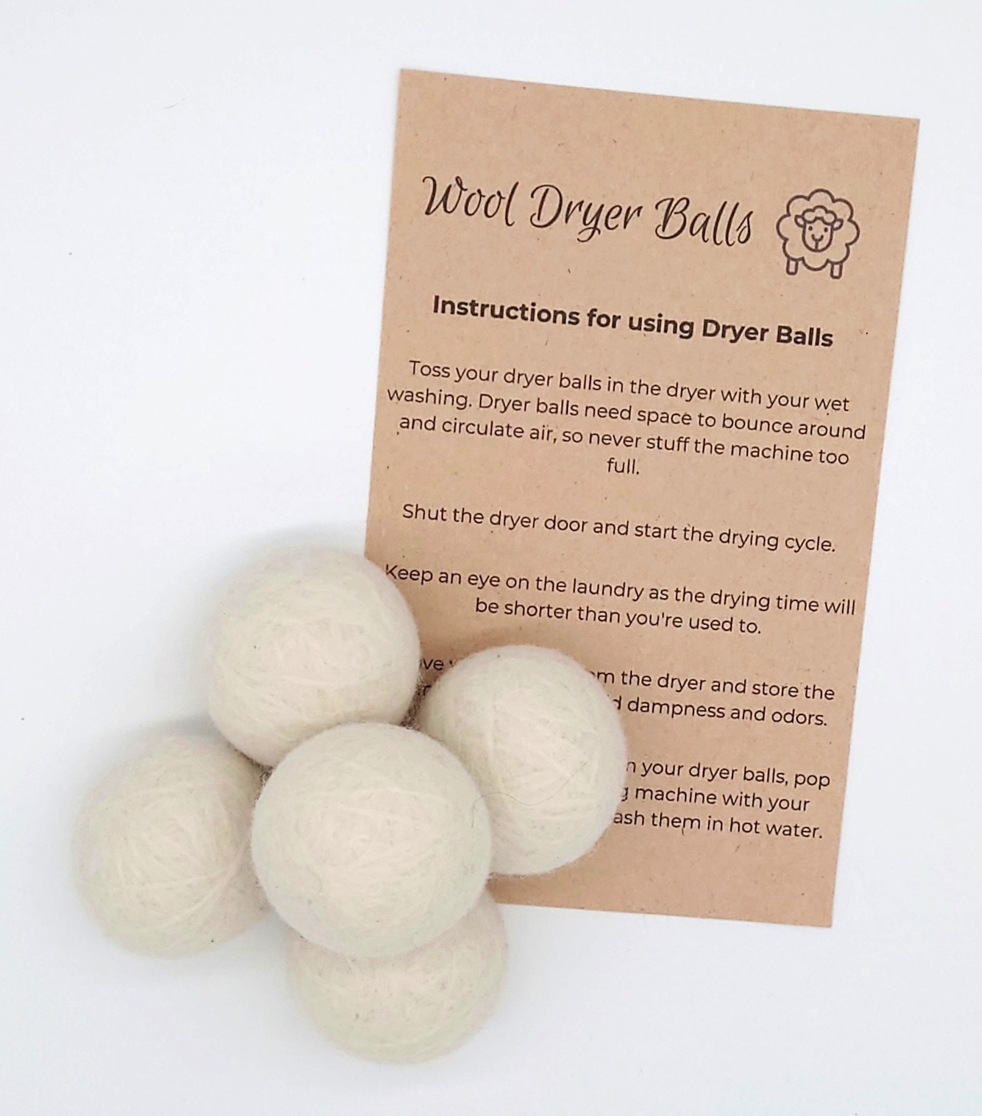 Wool Dryer Balls Instructions Printable Etsy UK