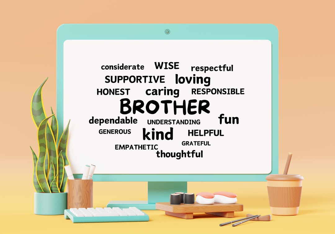 Brother Word Cloud Svg Png Pdf for Printing, Cricut, Silhouette Etc - Etsy