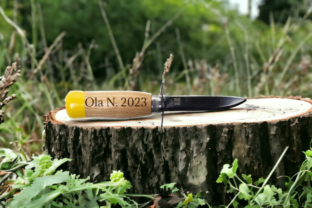 Custom Engraved Scout Knife Handcrafted Wood & Steel, 8cm Blade ...