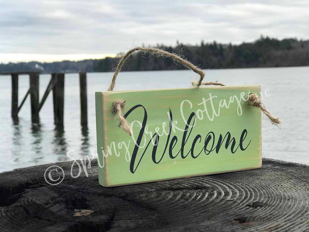 Hand-painted Custom Welcome Sign Beautifully Handcrafted on A Rustic ...