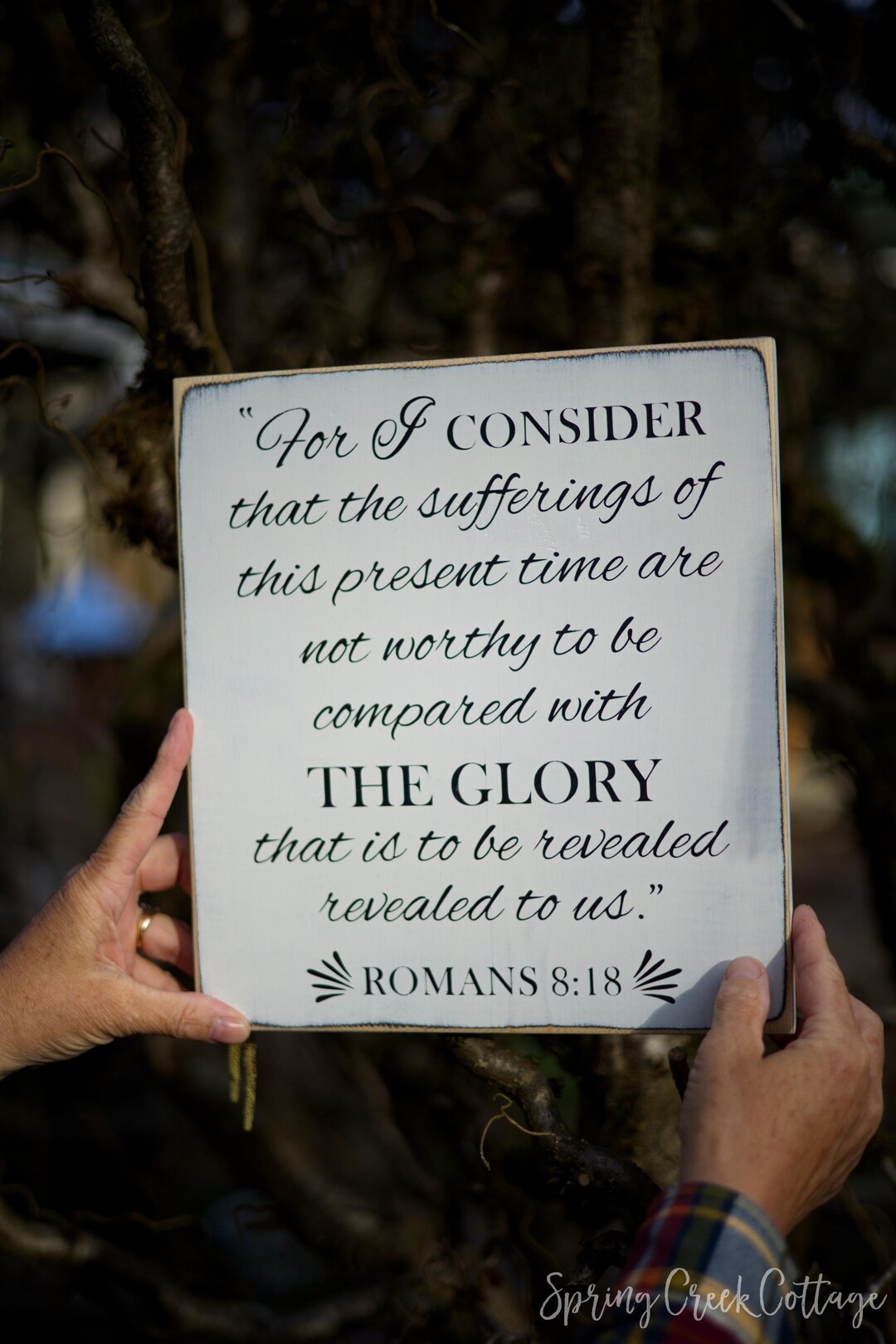 Hand-painted Romans 8:18 Scripture Sign, Rustic Wood - Etsy