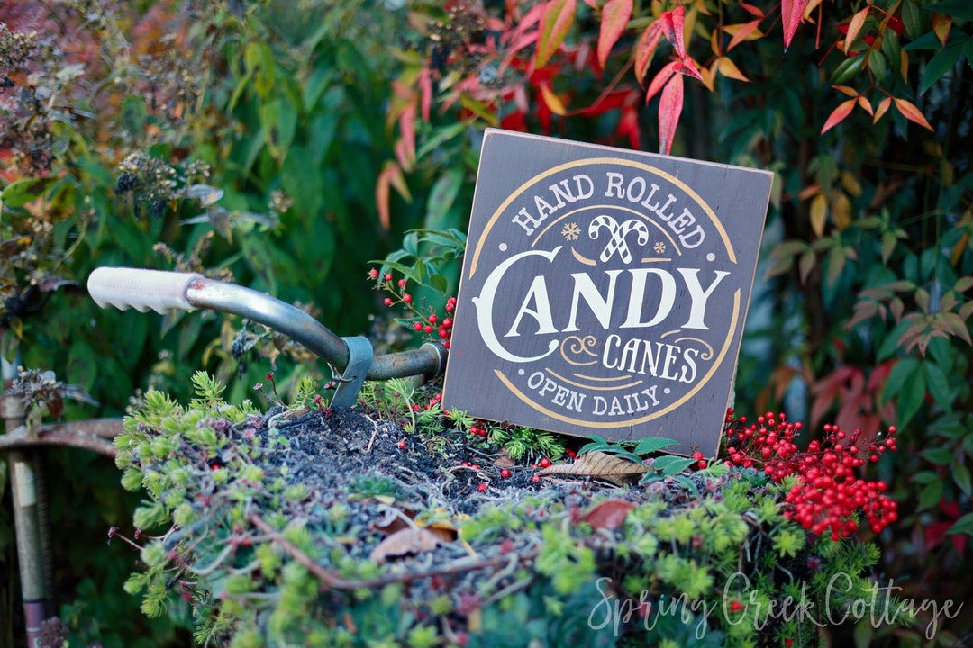 Hand Rolled Candy Canes Wood Sign Beautifully Hand-painted on A Rustic ...