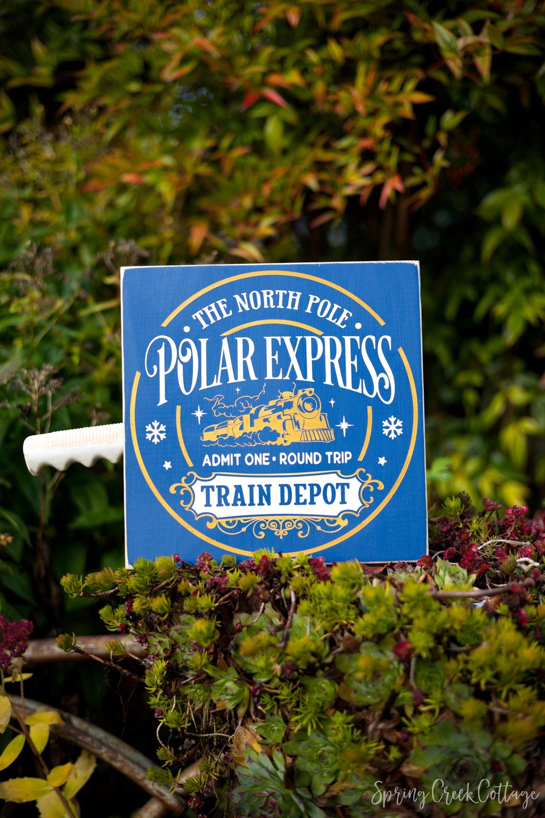 Rustic Christmas Signs North Pole Polar Express Wood Sign Beautifully ...