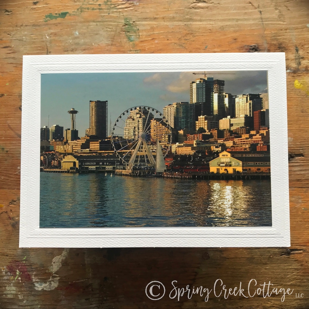 Handmade Seattle Waterfront Photography Greeting Card: Frameable ...