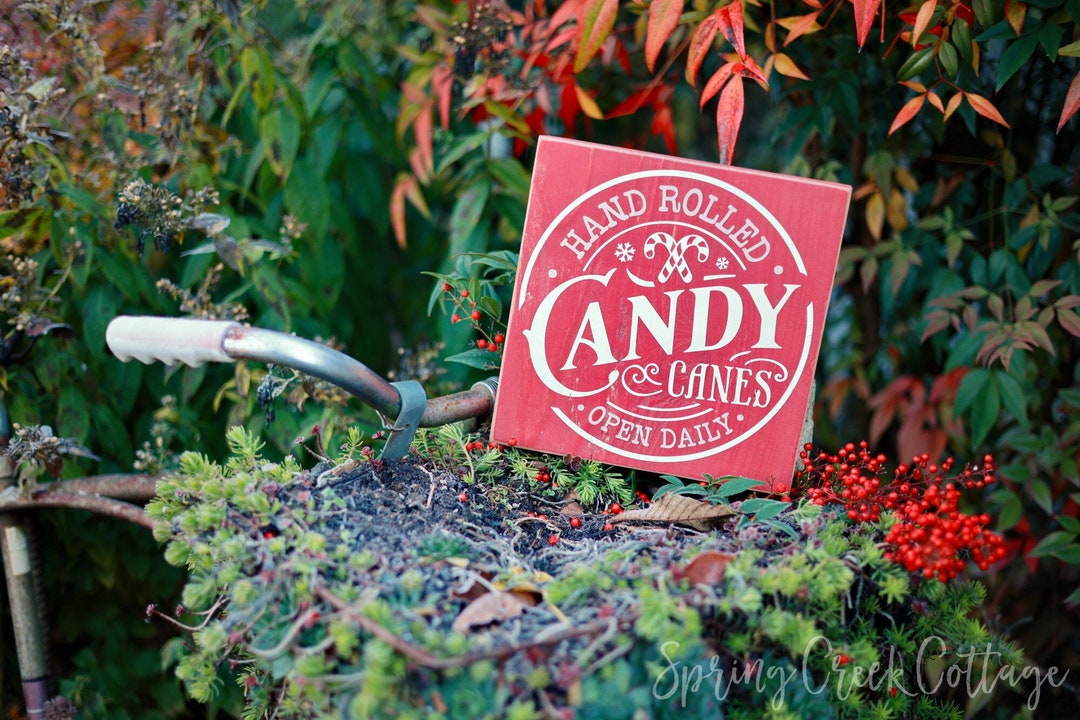 Hand Rolled Candy Canes Wood Sign Beautifully Hand-painted on A Rustic ...
