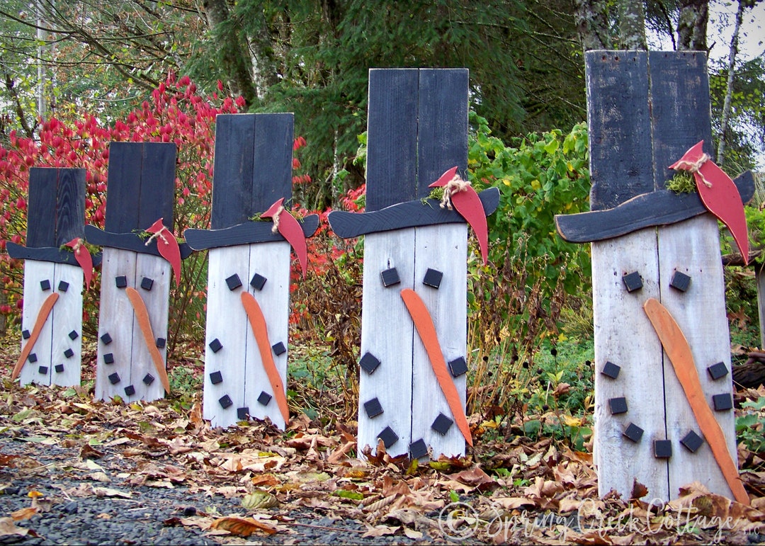 Mr Freeze Primitive Giant Snowman Hand-painted on Rustic Barnwood ...