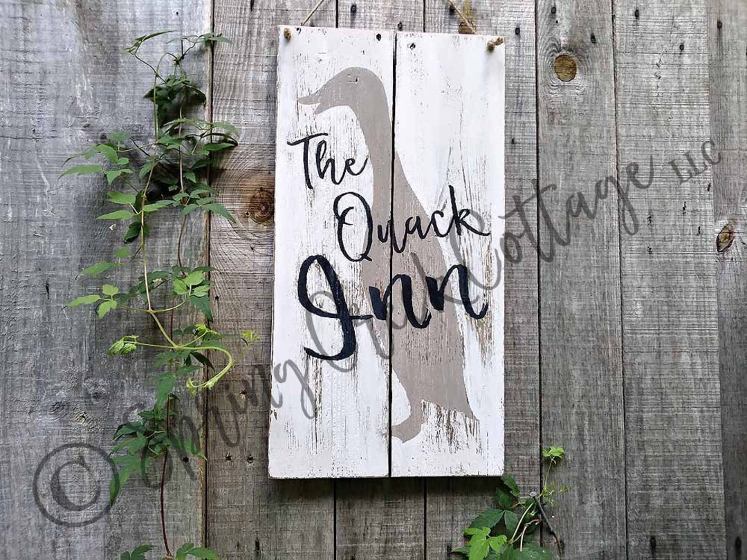 The Quack Inn Hand-painted Custom Wood Sign Beautifully Handcrafted on ...