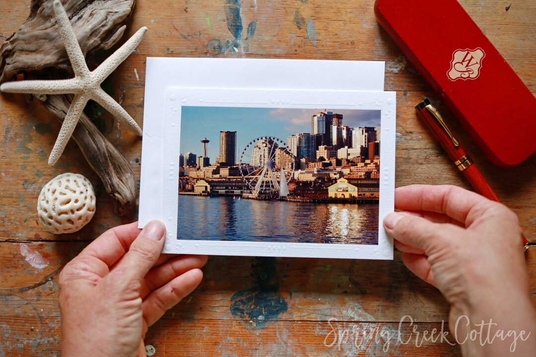 Pier 57 Seattle Waterfront Photo Greeting Card Handmade 5x7 - Etsy