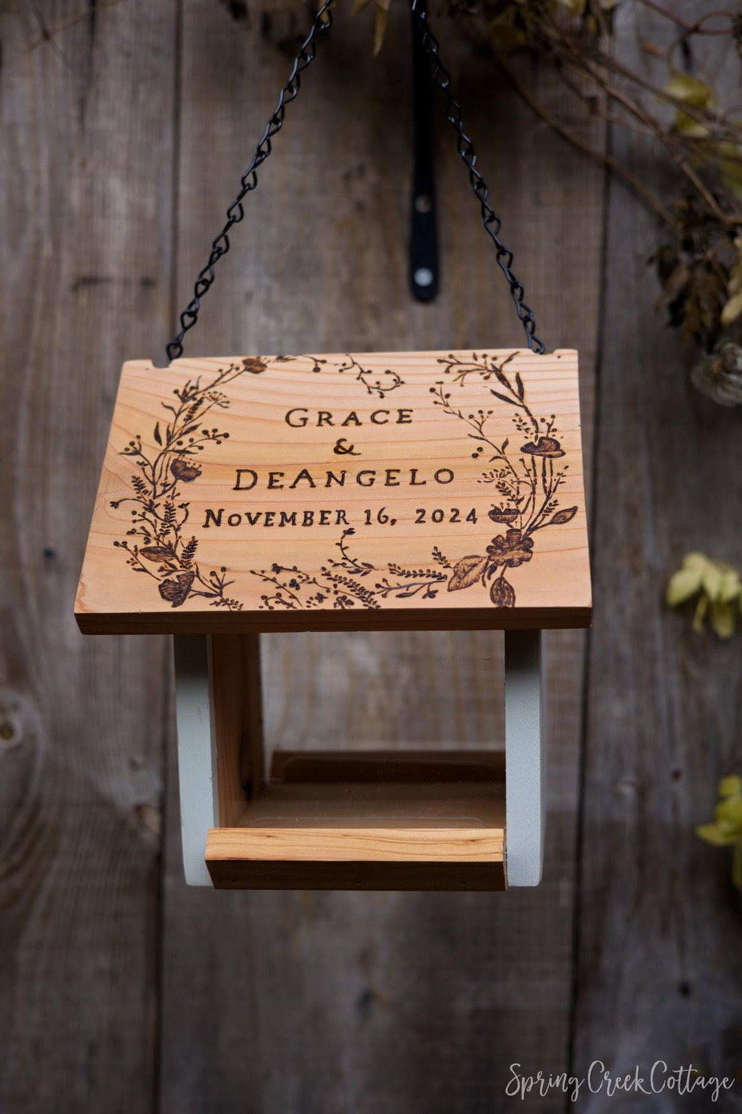 Personalized Cedar Bird Feeder, Handcrafted Wedding Gift - Etsy