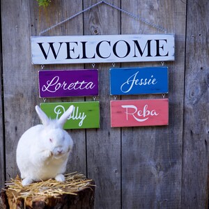 Personalized Bunny Name Sign Set Custom for Your Rabbit Hutch ...