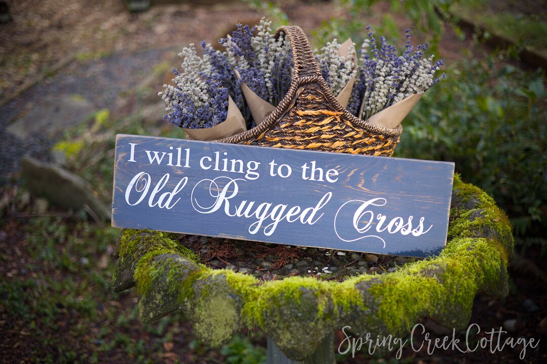 Inspirational Signs, the Old Rugged Cross, Word Art, Handpainted ...