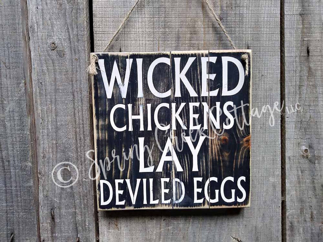Primitive Chicken Coop Sign Hand-painted Farmhouse Décor Wicked ...