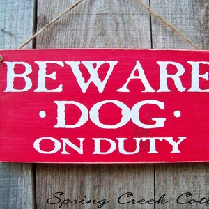 Hand-painted Beware of Dog Signs Custom Colors Beautifully Handcrafted ...