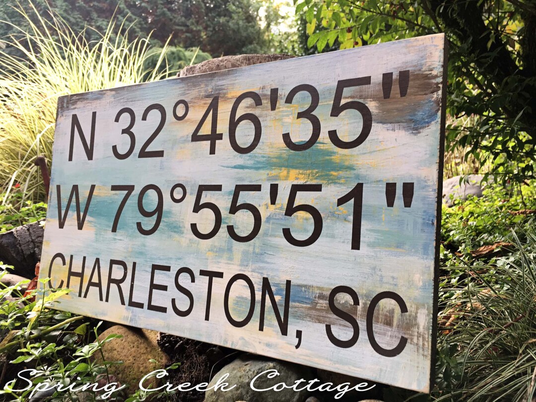 Personalized GPS Coordinates Sign Beautifully Hand-painted on - Etsy