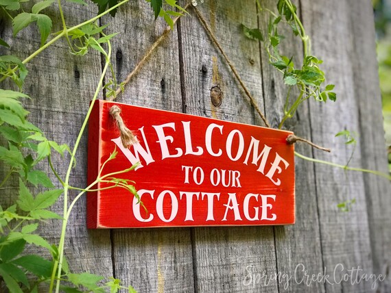 Cottage Painted Signs RV Camping Signs|Welcome To Our Cottage Sign