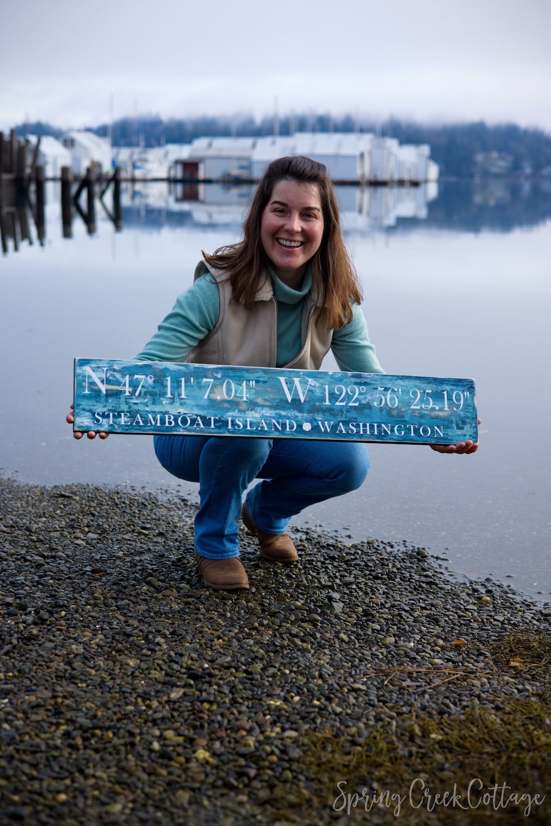Custom GPS Coordinates Sign: Hand-painted Rustic Barnwood Beach Decor ...