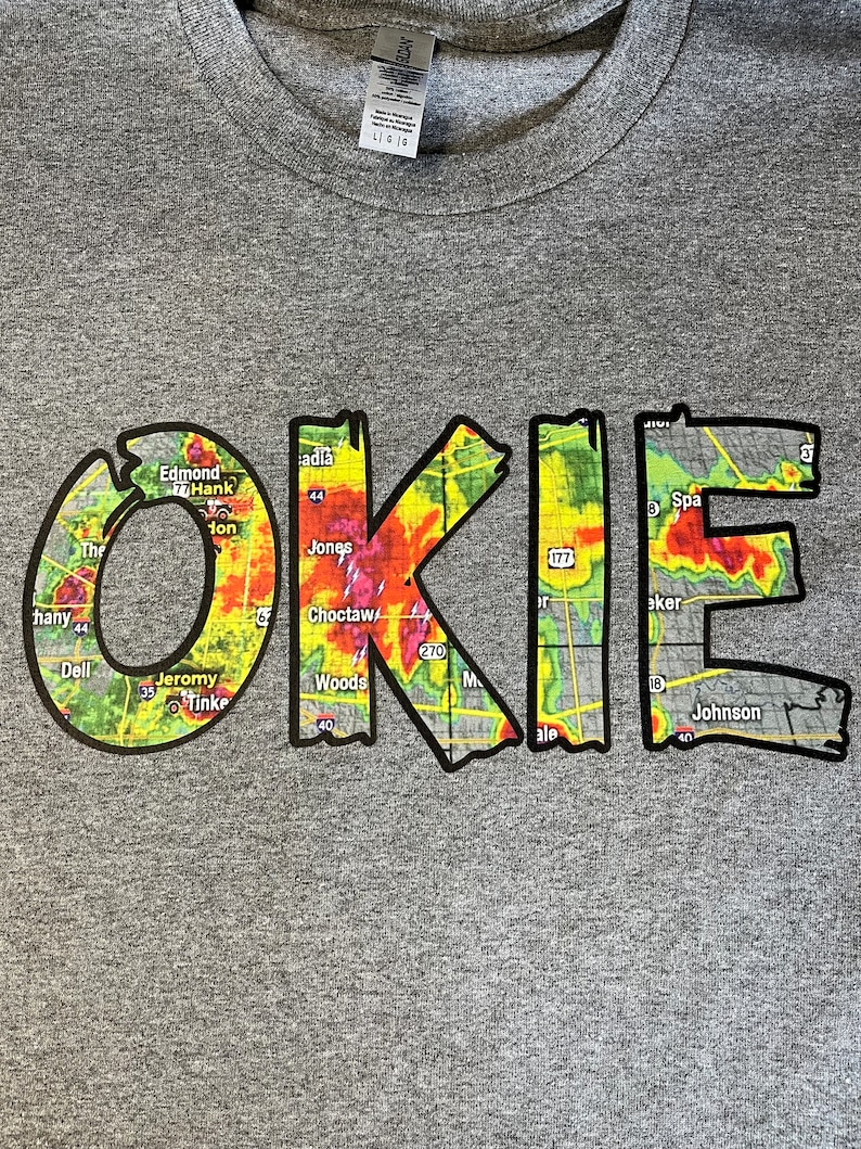 OKIE Weather Map T-shirt - Etsy