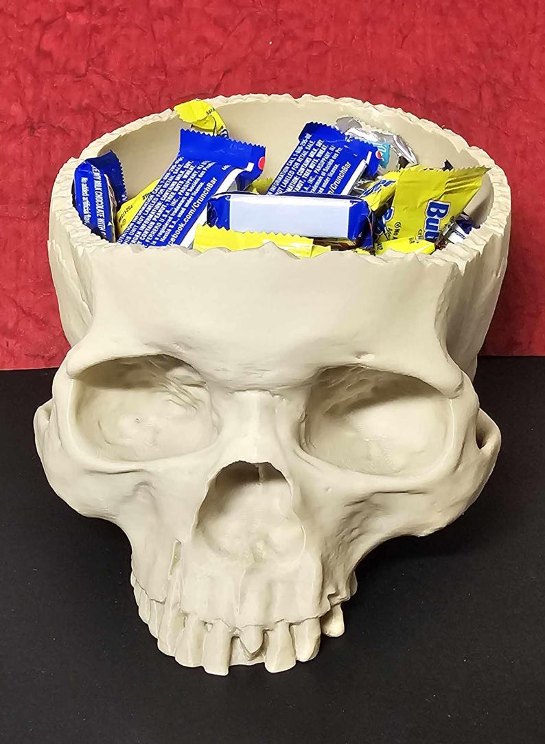 3d Printed, Halloween, Skull, Candy Dish, Candy Bowl, Spooky Decor ...