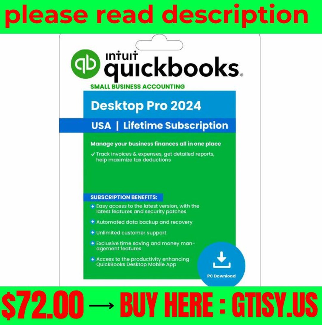 Intuit Quickbooks Desktop Pro 2024 Lifetime Activation - Etsy