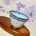 Vintage Chinese Blue and White Rice Patterned Red Accent Grain ...