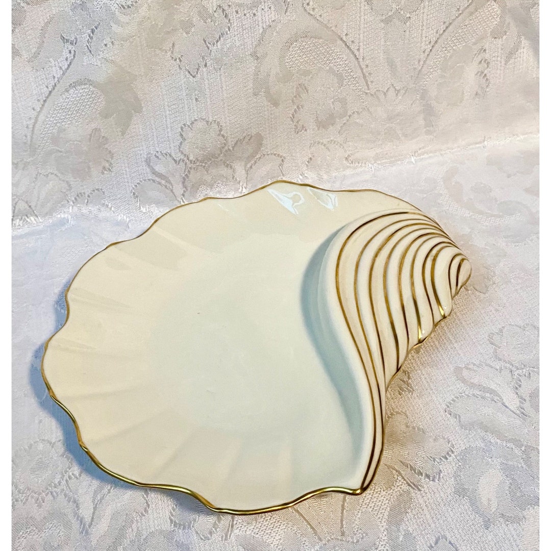 Vintage Lenox Gold Rimmed Shell Shaped Ceramic Dish - Etsy