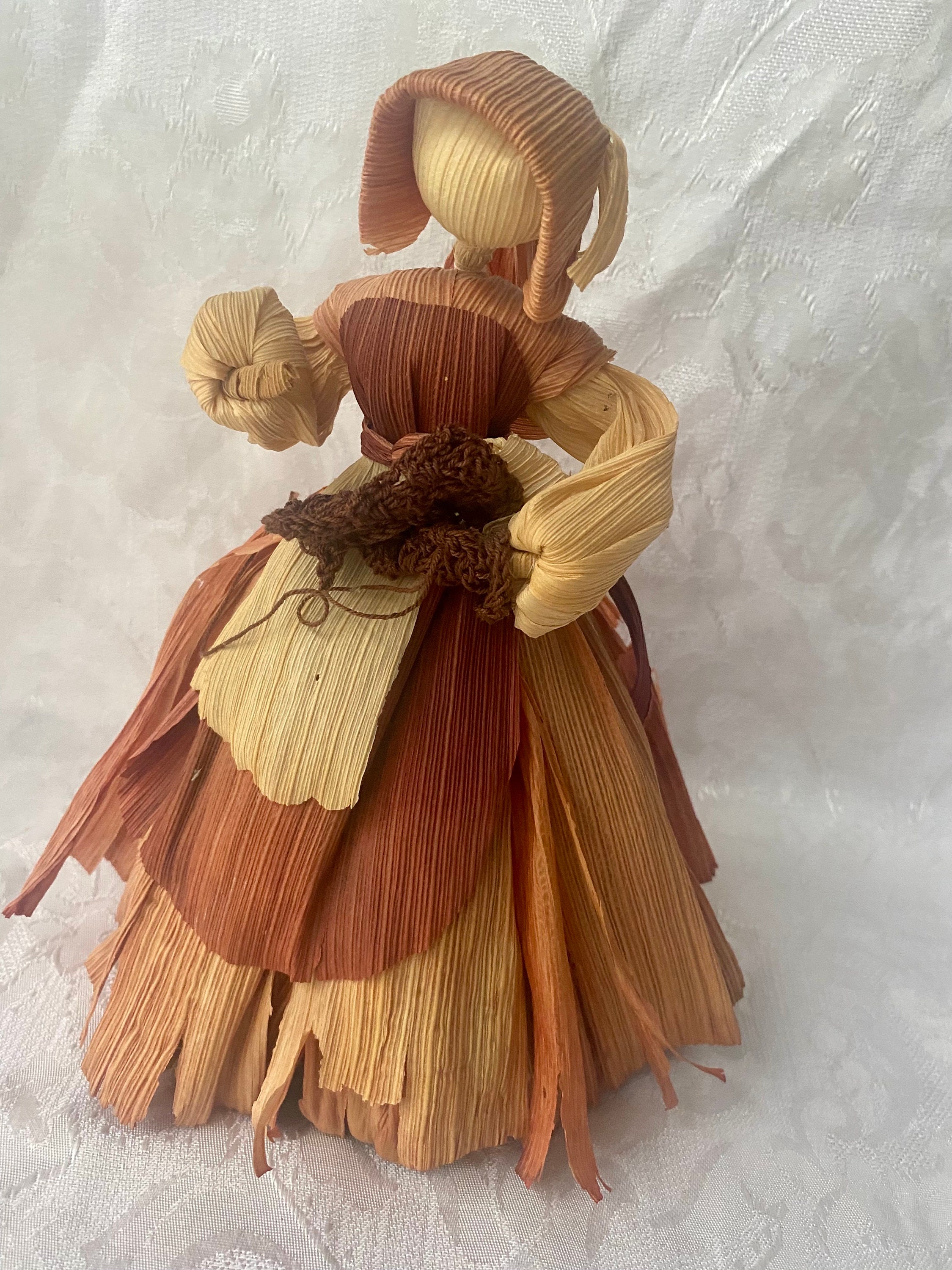 Vintage Folk Art Corn Husk Doll - Etsy