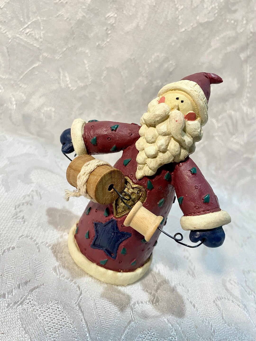 Charming Small Santa Figurine With Spools - Etsy