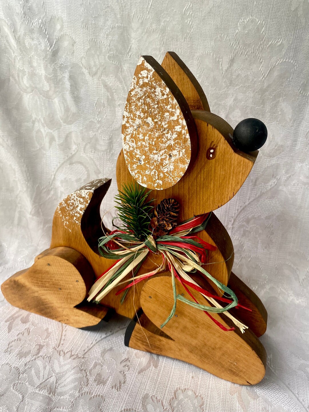 Vintage Wood Handmade Christmas Reindeer - Etsy
