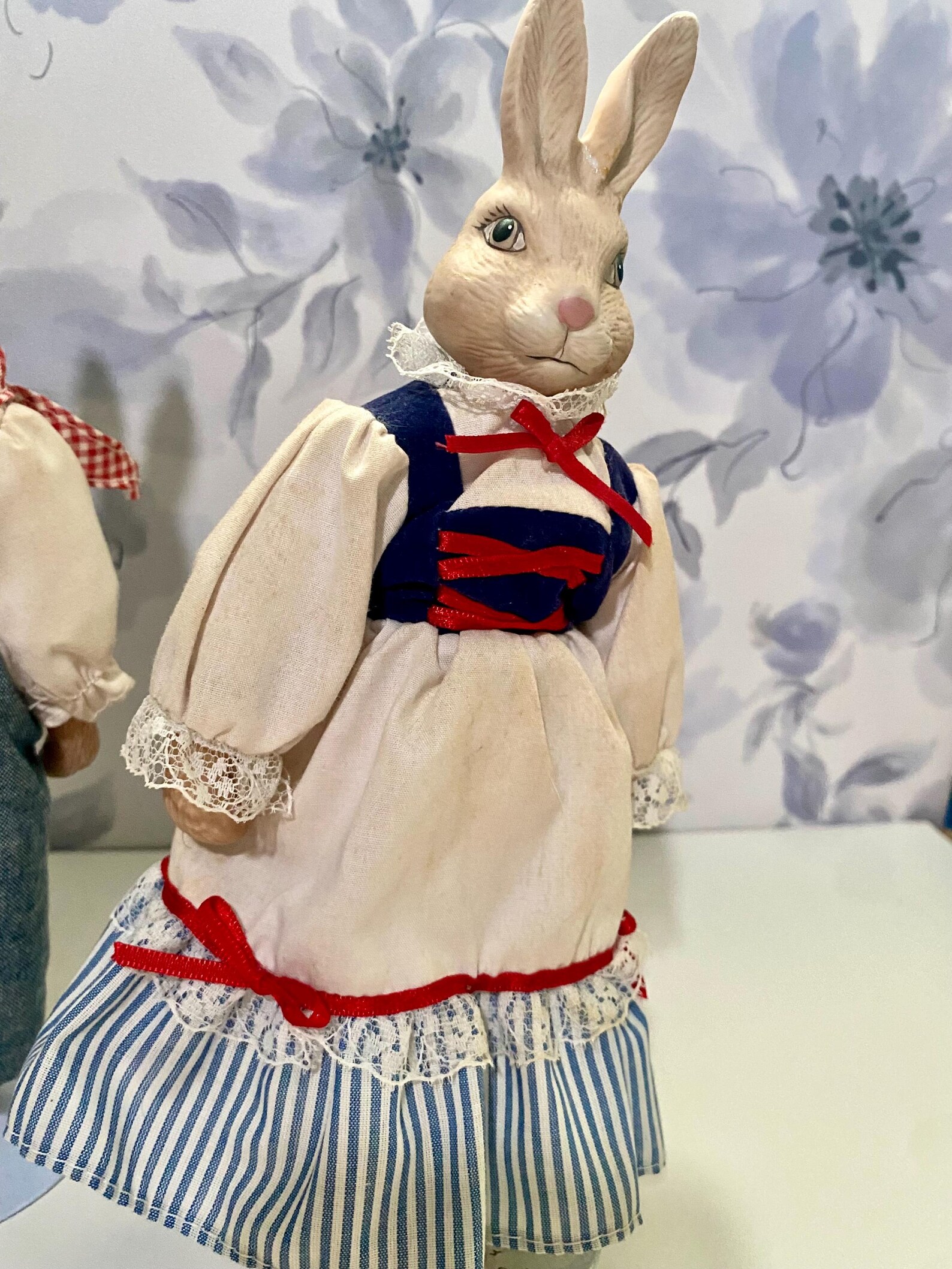 Billy Betsy Easter Bunny Rabbit Porcelain Doll Set of Two Soft Body ...