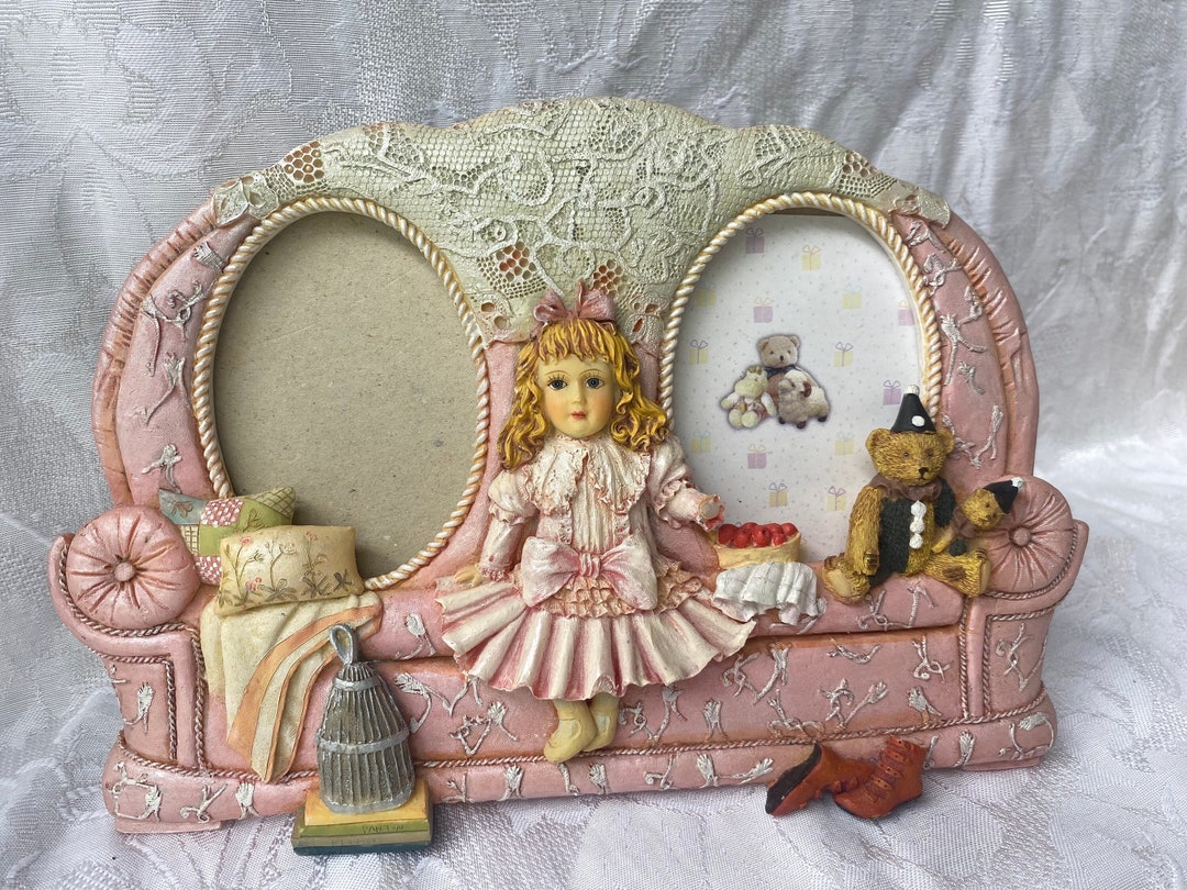 Vintage Pink Children's Double Picture Frame - Etsy