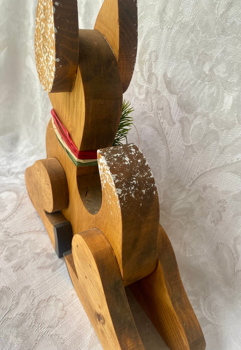 Vintage Wood Handmade Christmas Reindeer - Etsy