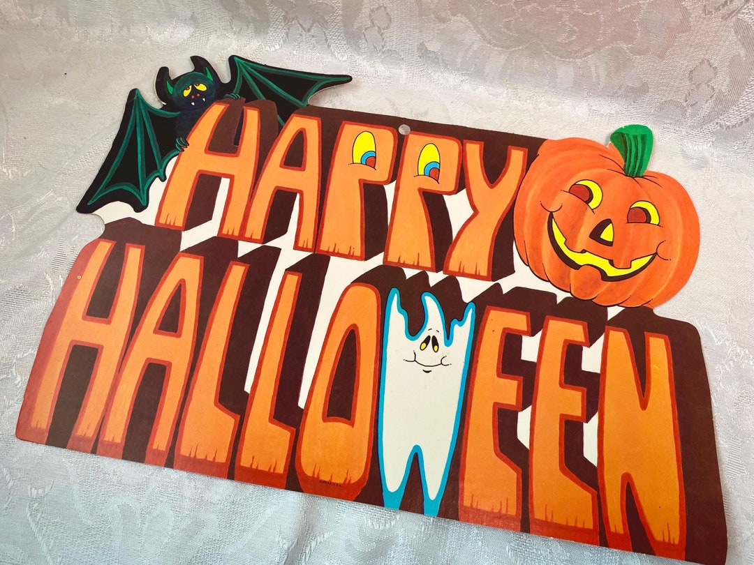 Vintage Halloween Paper Die Cut Decorations Happy Halloween - Etsy