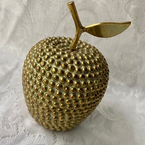 Vintage Brass Beaded Studded Apple - Etsy