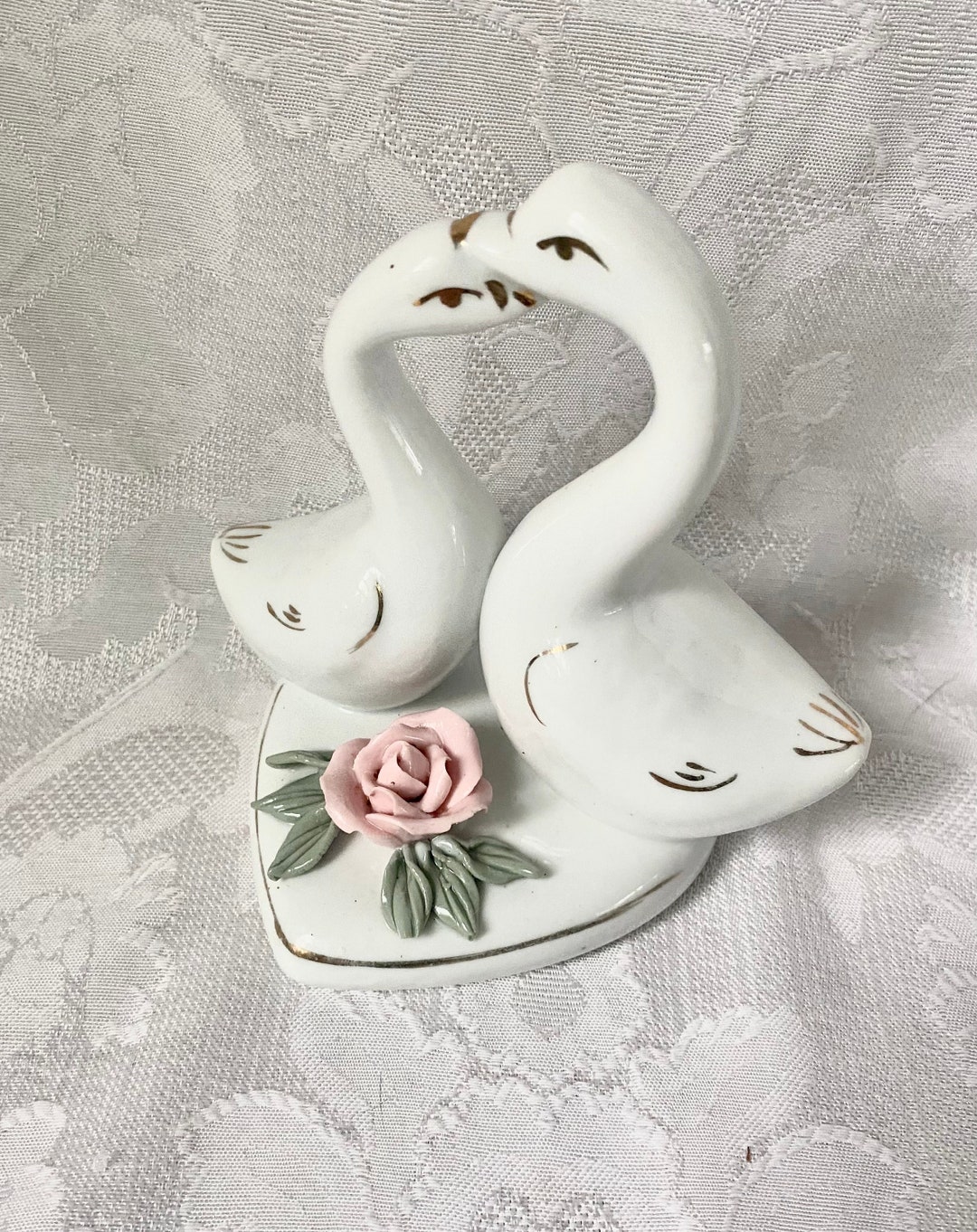 Vintage Ceramic Geese Heart Shaped Valentine's Day Figurine - Etsy