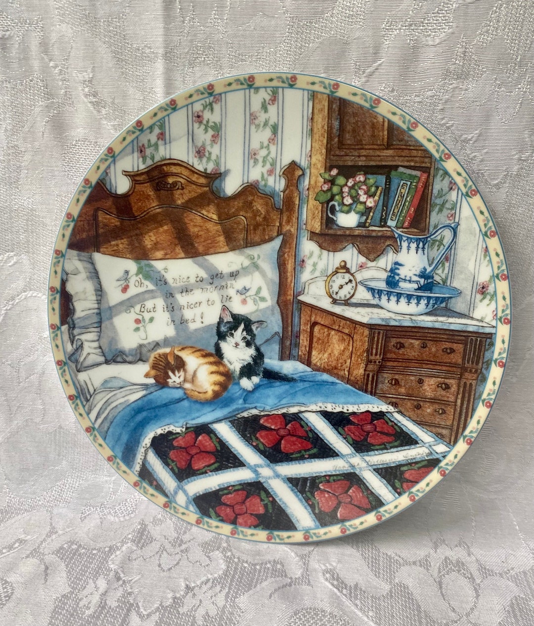 Vintage Cat Sleepyhead Comforts of Home Collector Plate Hannah Ingmire ...