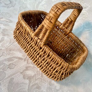 Vintage Top Handle Small Wicker Handcrafted Basket - Etsy