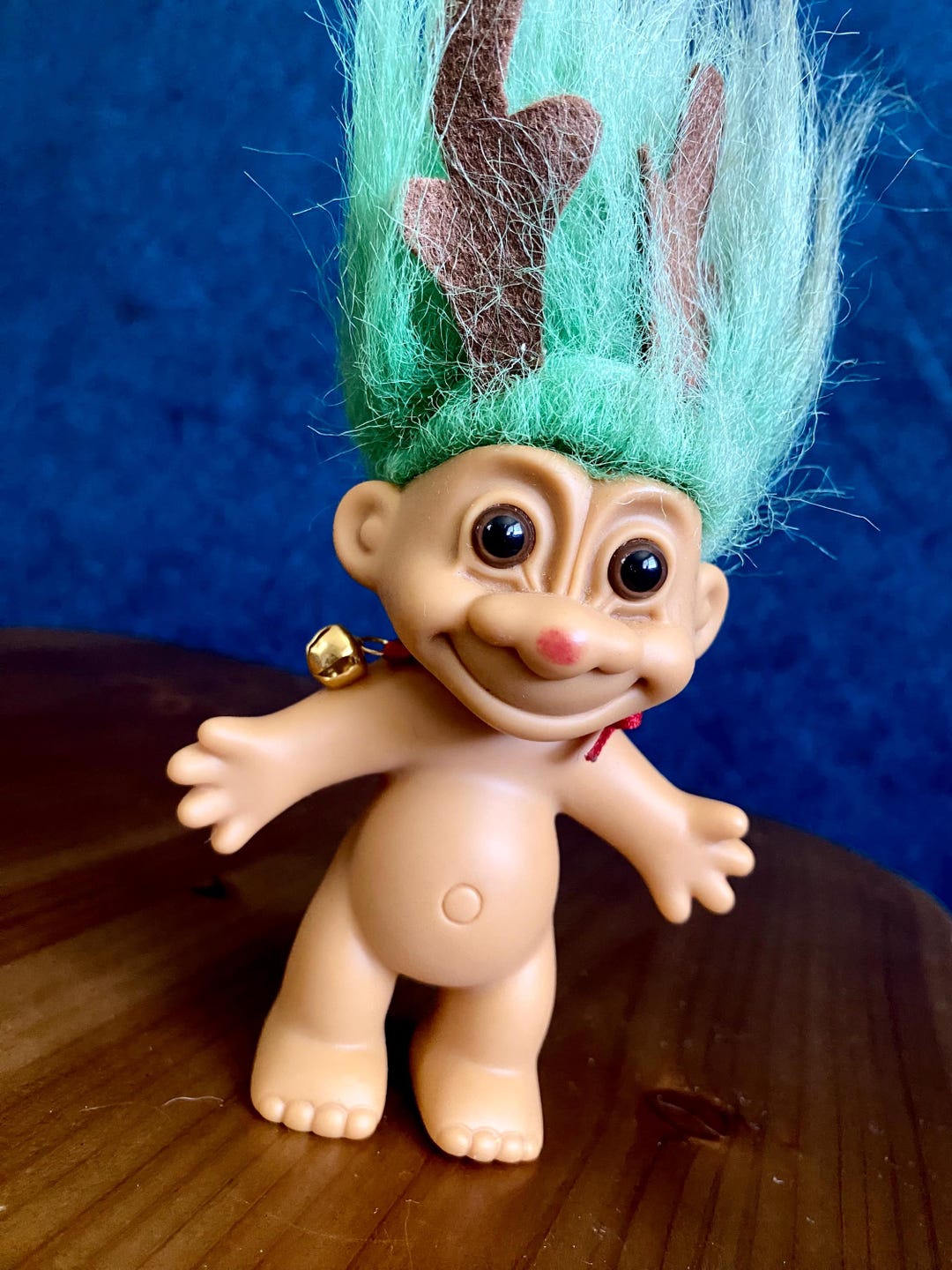 Russ Troll Doll Christmas Reindeer Ears and Bell Holiday Collectable ...
