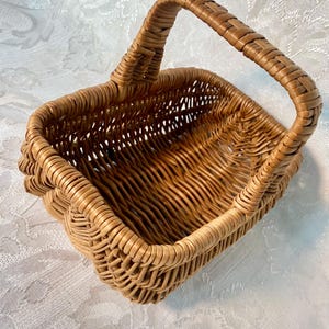 Vintage Top Handle Small Wicker Handcrafted Basket - Etsy