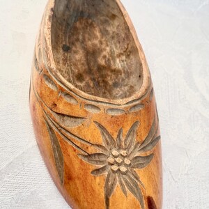 Vintage Hand Carved Inlay Wooden Shoe Poland - Etsy