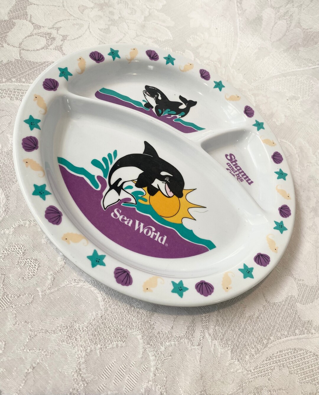 Vintage Seaworld Shamu & Crew Divided Plate - Etsy