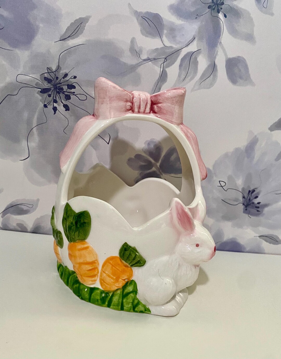 Vintage Nantucket Ceramic Easter Basket With Bow - Etsy