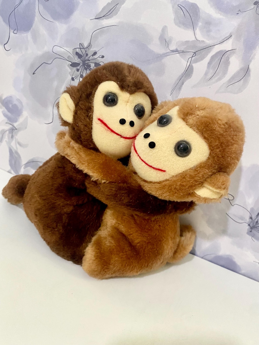 Vintage Plush Stuffed Animal Hugging Monkeys Set - Etsy