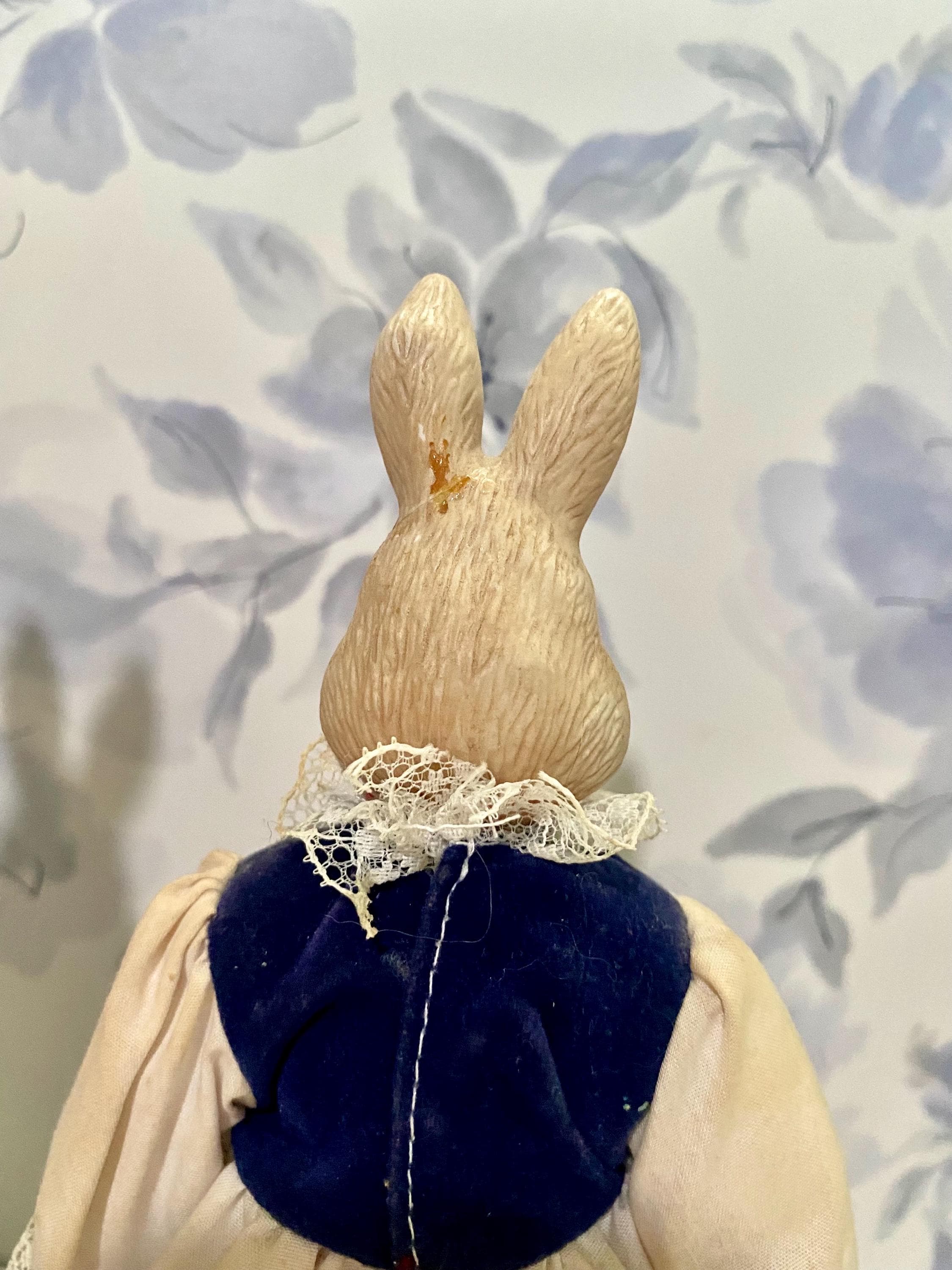 Billy Betsy Easter Bunny Rabbit Porcelain Doll Set of Two Soft Body ...