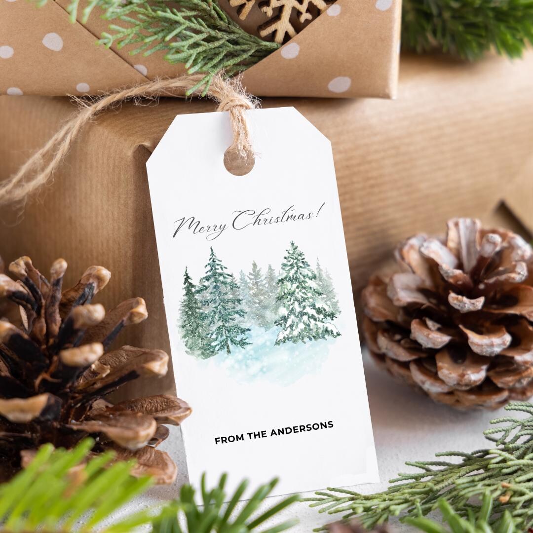 Personalized Christmas Gift Tags - Custom Holiday Card Stock Tags - Etsy