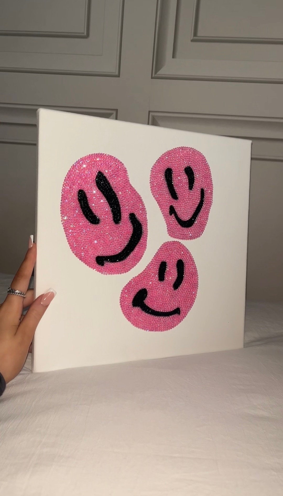 Pink Face Gem Art Canvas - Etsy